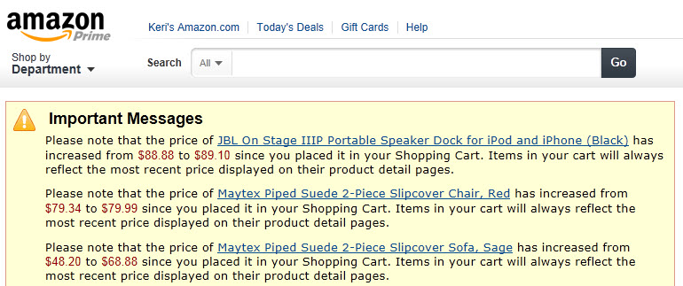Big Savings by Stalking Your Amazon Shopping Cart - Heels First Travel