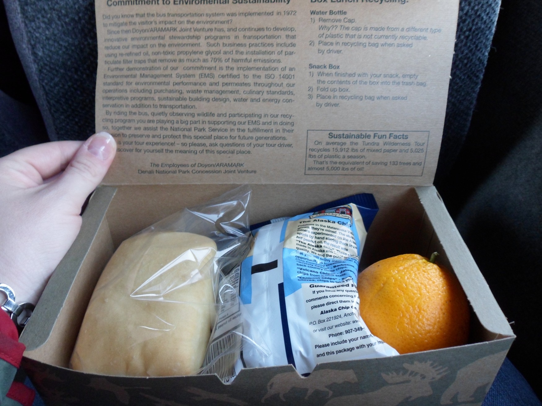 Tour Boxed Lunch Contents - Heels First Travel